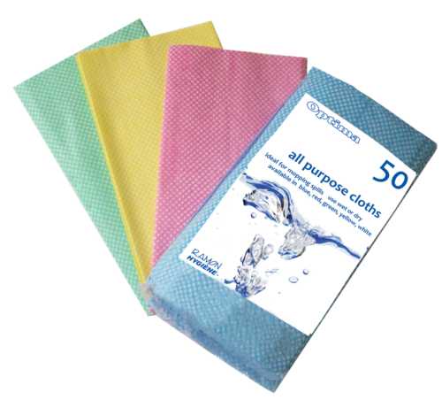All purpose colour coded cloth - Pack of 50 - Lime Sustainable Supplies