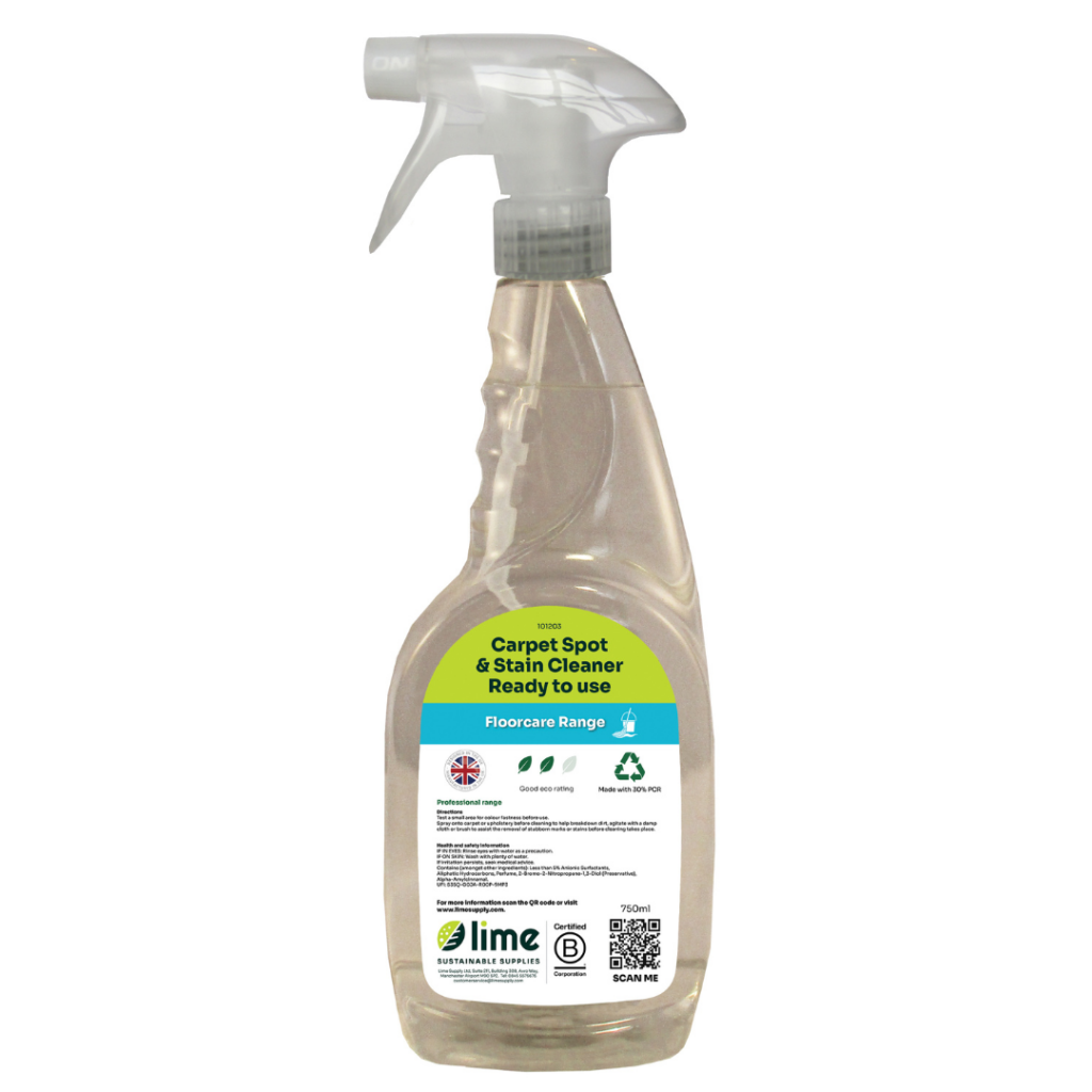 Carpet spot & stain cleaner RTU trigger spray (6 x 750ml) - Lime Sustainable Supplies