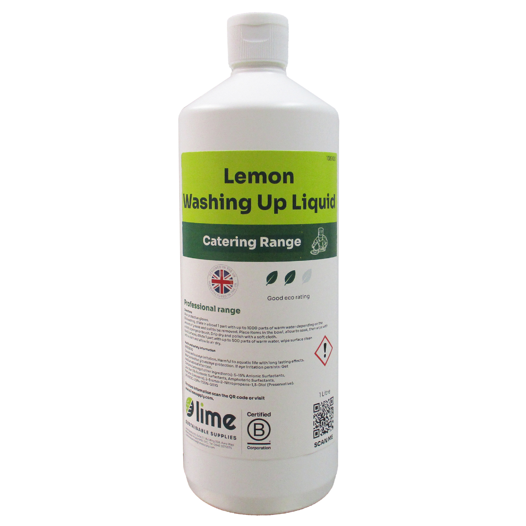 Lemon Washing up liquid 6x1lt - Lime Sustainable Supplies