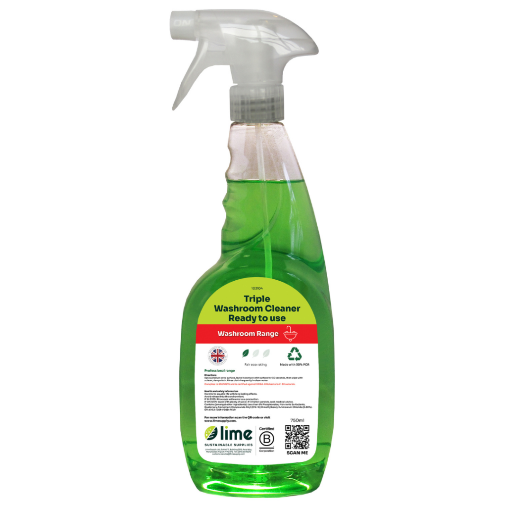 Triple washroom cleaner RTU trigger spray (6 x 750ml) - Lime ...