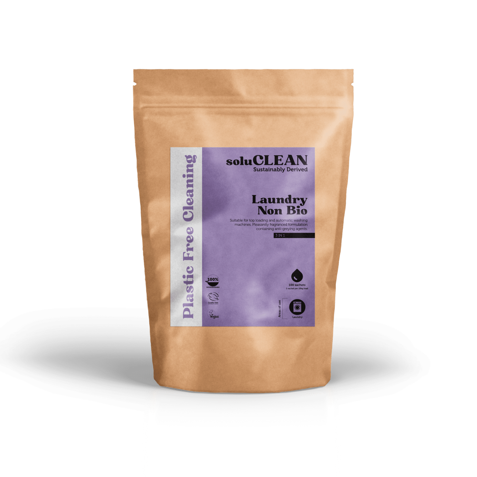 Soluclean Non Biological Laundry Powder (100 sachets) - Lime ...