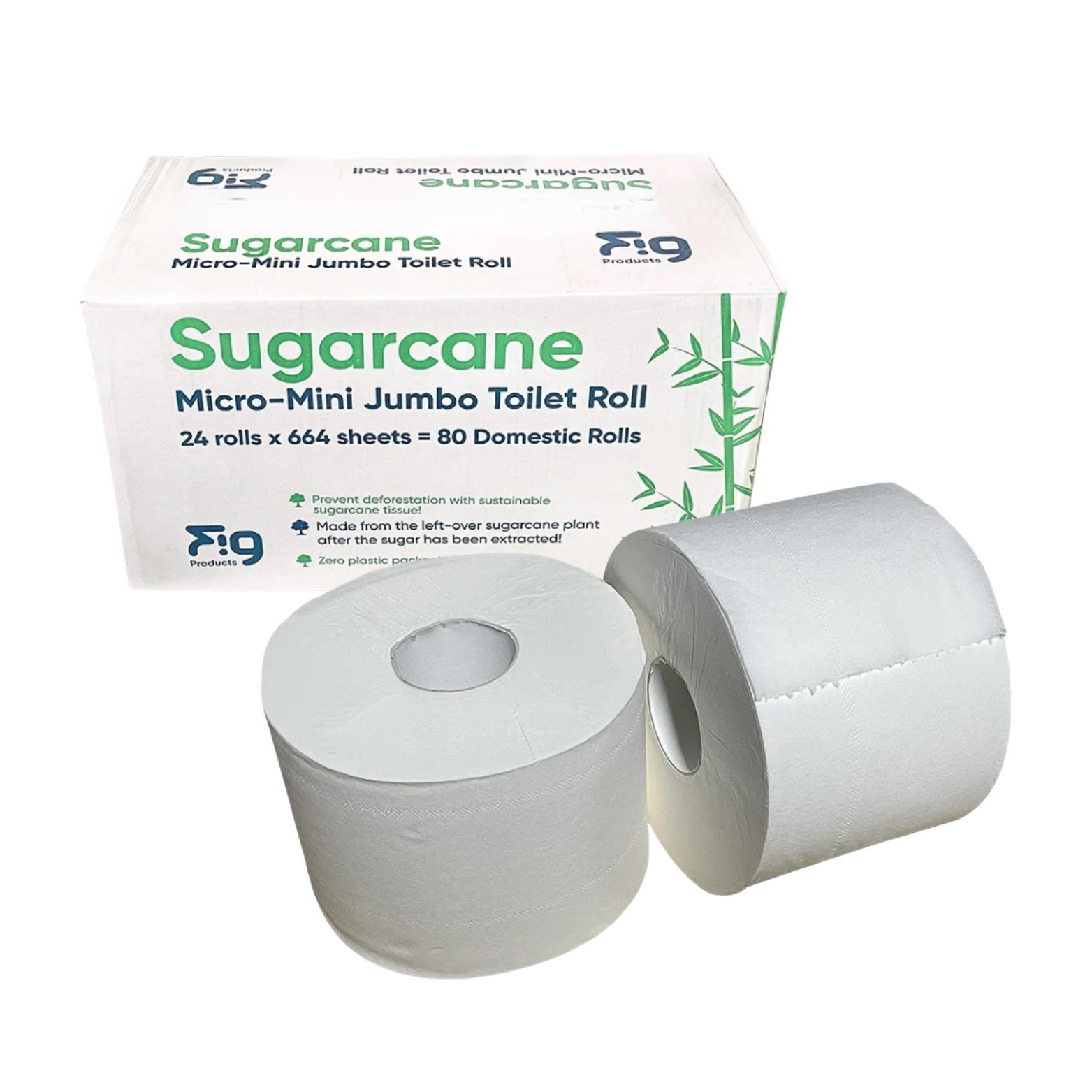 Sustainable Sugarcane Mini Micro Luxury 2Ply Toilet Rolls (24) - Lime ...