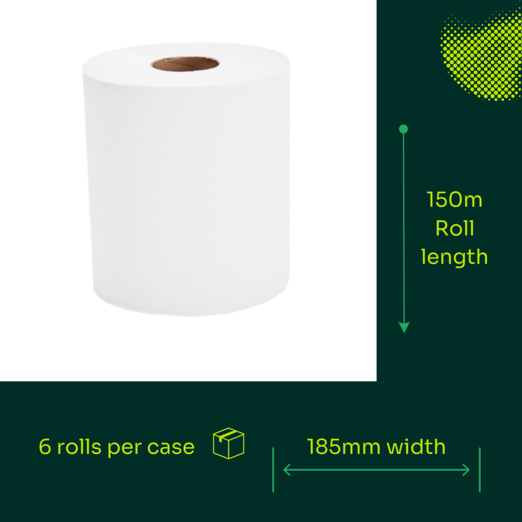 Centrefeed White 2ply 6 rolls - Lime Sustainable Supplies
