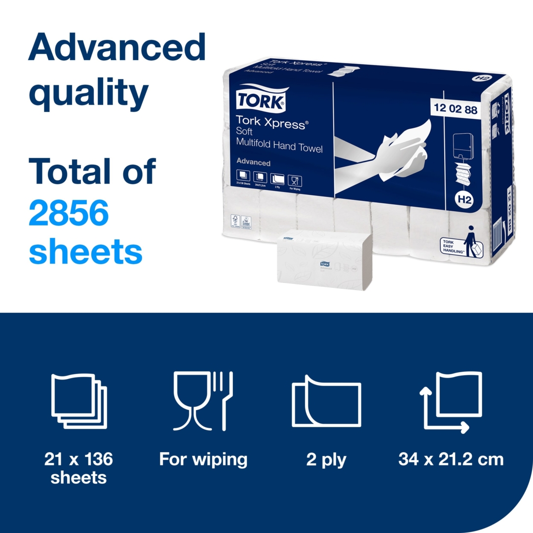 Tork Advanced Xpress Soft Multifold Hand Towel (H2) 120399 Eco Label ...