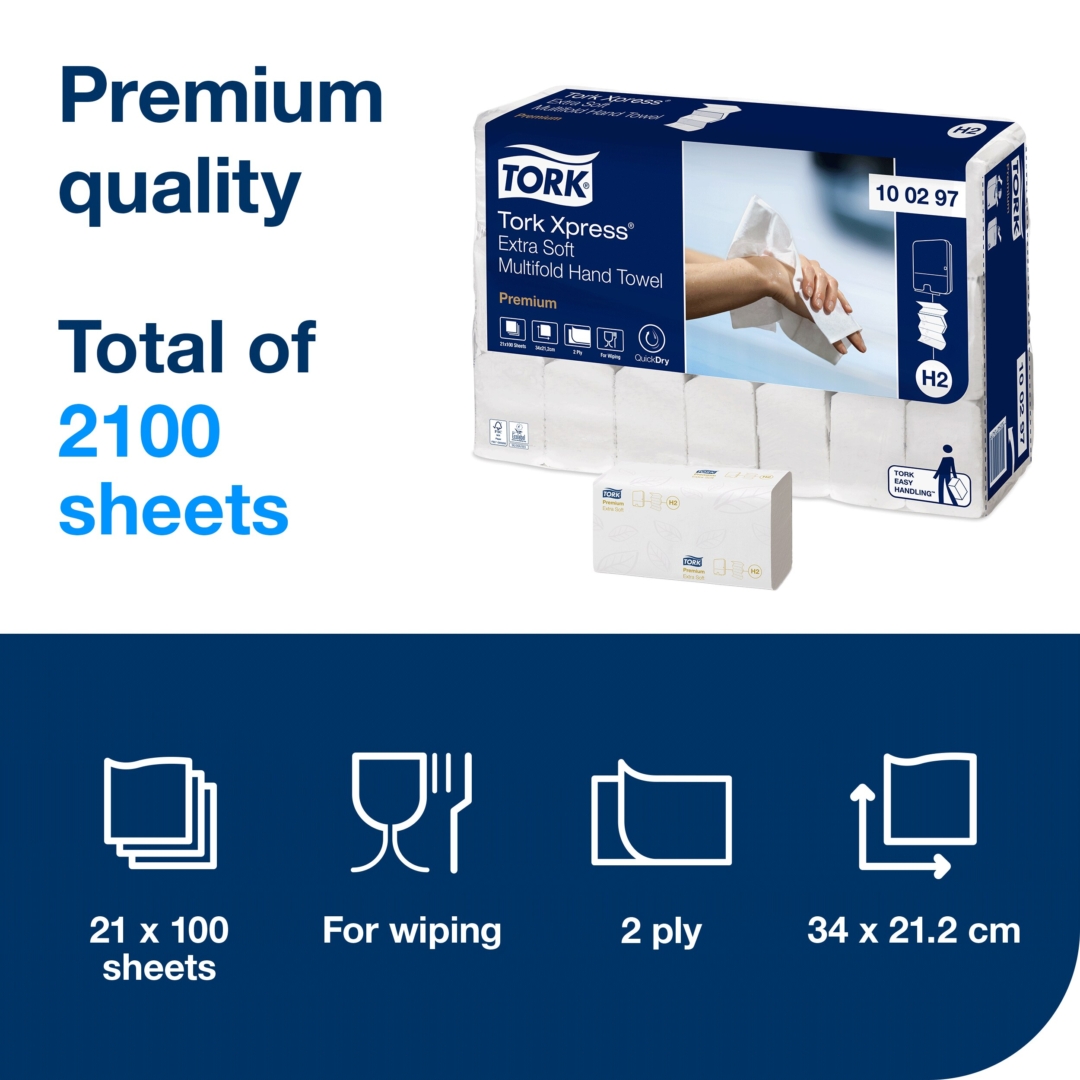 Tork Premium Xpress Extra Soft Multifold Hand Towel (H2) 100297 Eco ...