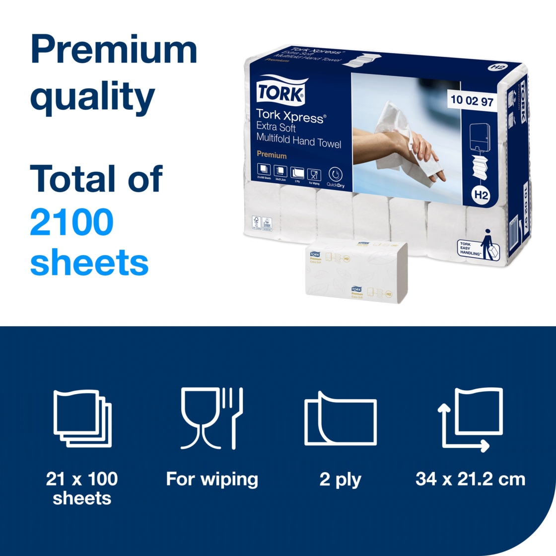 Tork Premium Xpress Extra Soft Multifold Hand Towel (H2) 100297 Eco ...
