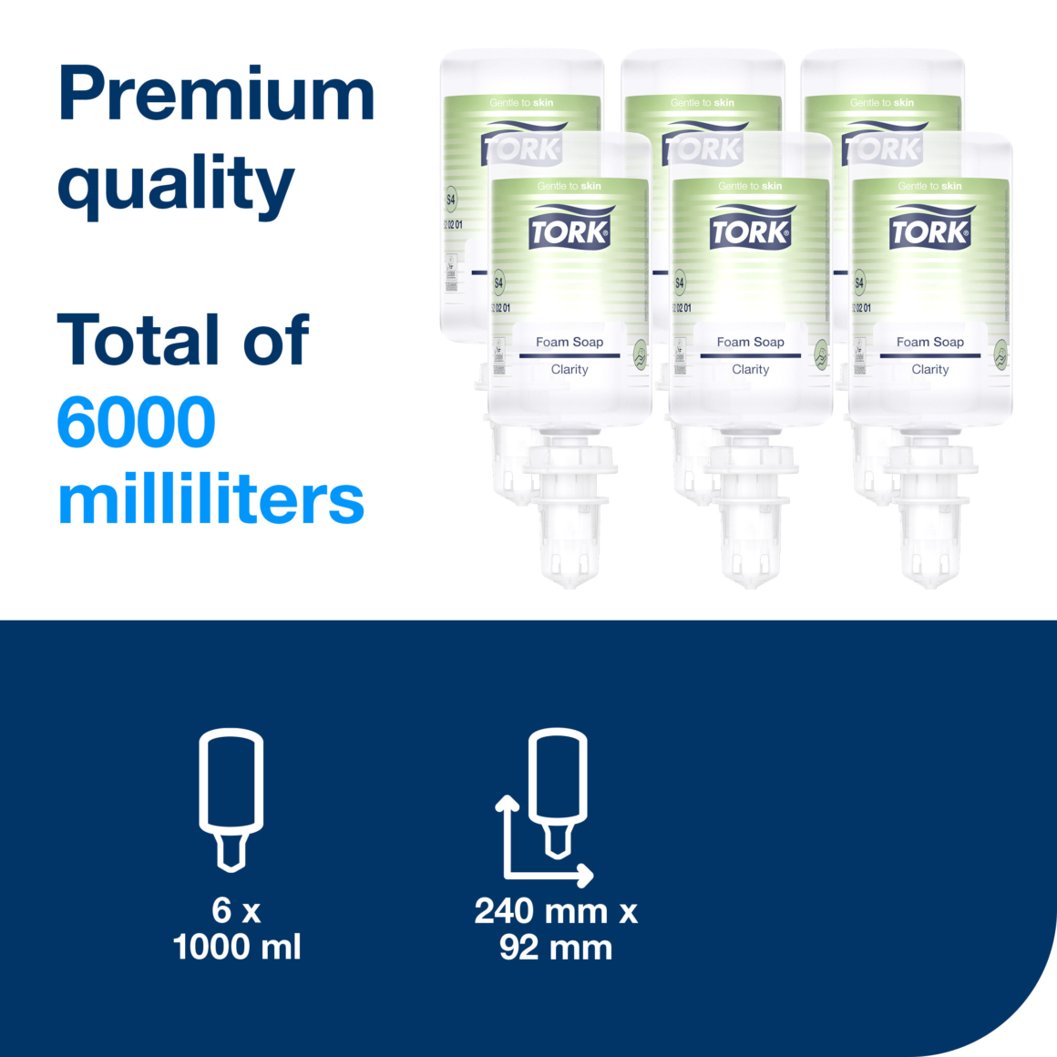 Tork Clarity Hand Washing Foam Soap S4 520201 6x1000ml Eco Label tork-clarity-hand-washing-foam-soap-s4-520201-6x1000ml-eco-label