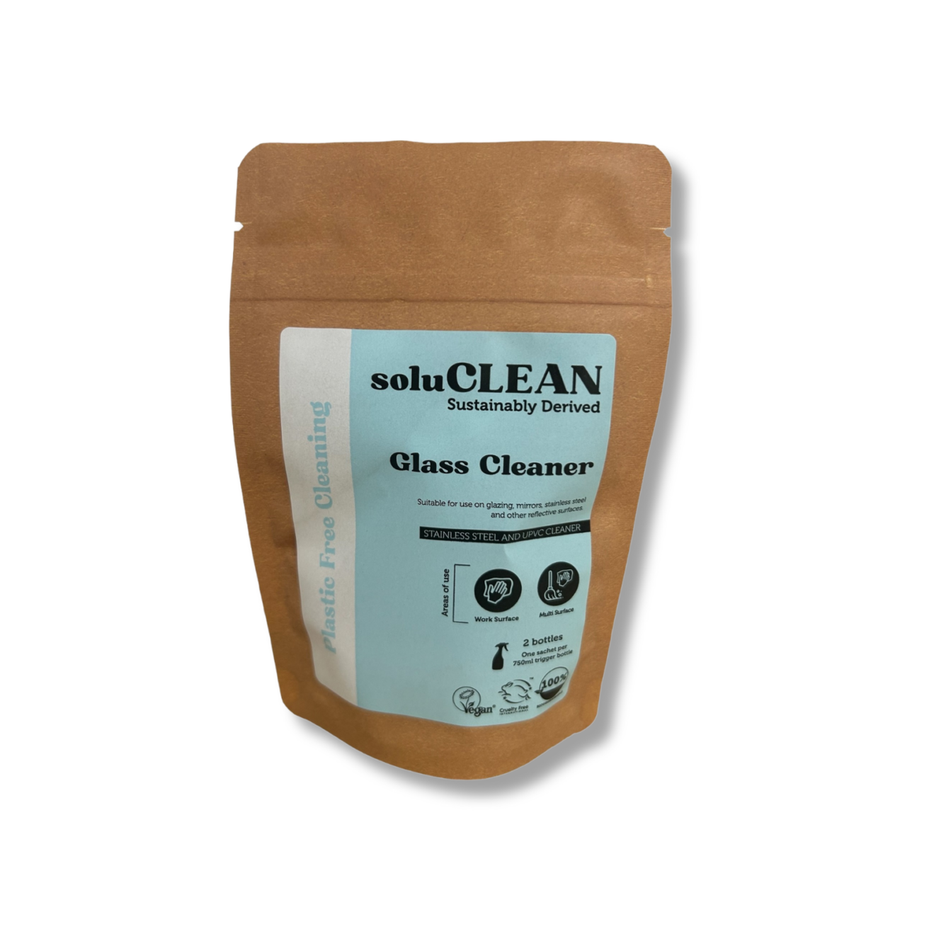 SoluClean Glass & Stainless Steel Cleaner Sachets (Twin Pack) - Lime ...