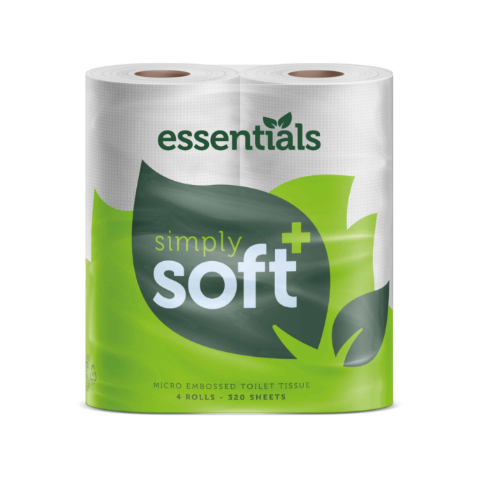 Essentials Simply Soft 320 sheet 2 ply toilet rolls (48) - Lime ...