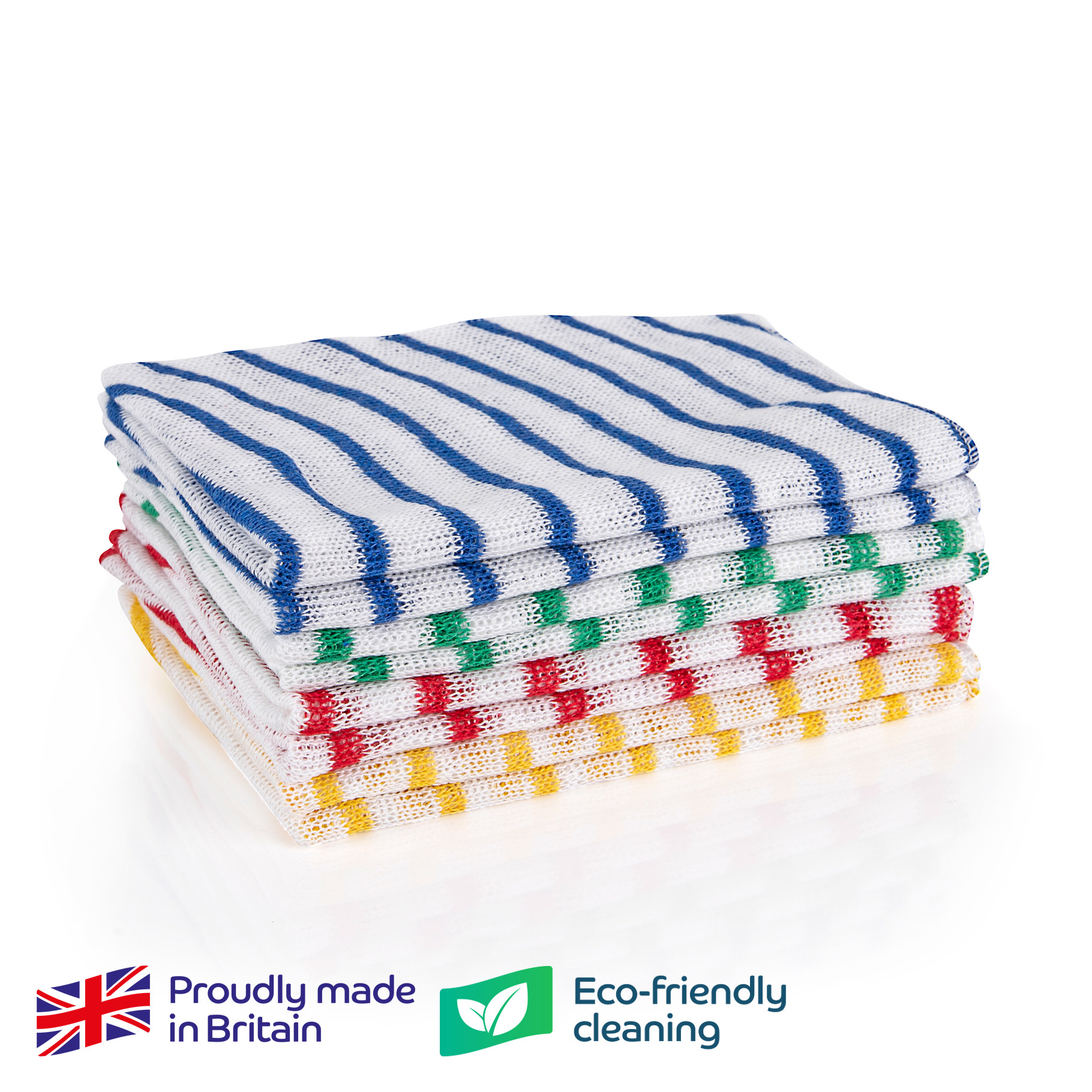 Stripe Hygiene Colour Coded Dishcloth Medium - Pack of 10 - Lime ...